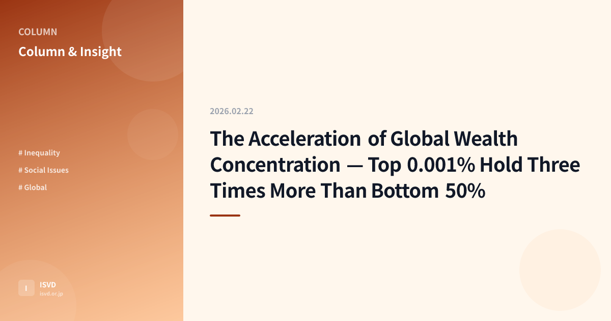 The Acceleration of Global Wealth Concentration — Top 0.001% Hold Three ...